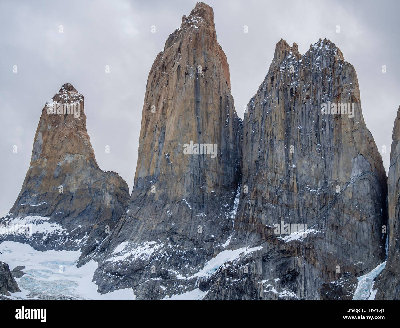 At the viewpoint Mirador Las Torres, view over the lagoon to the three ...
