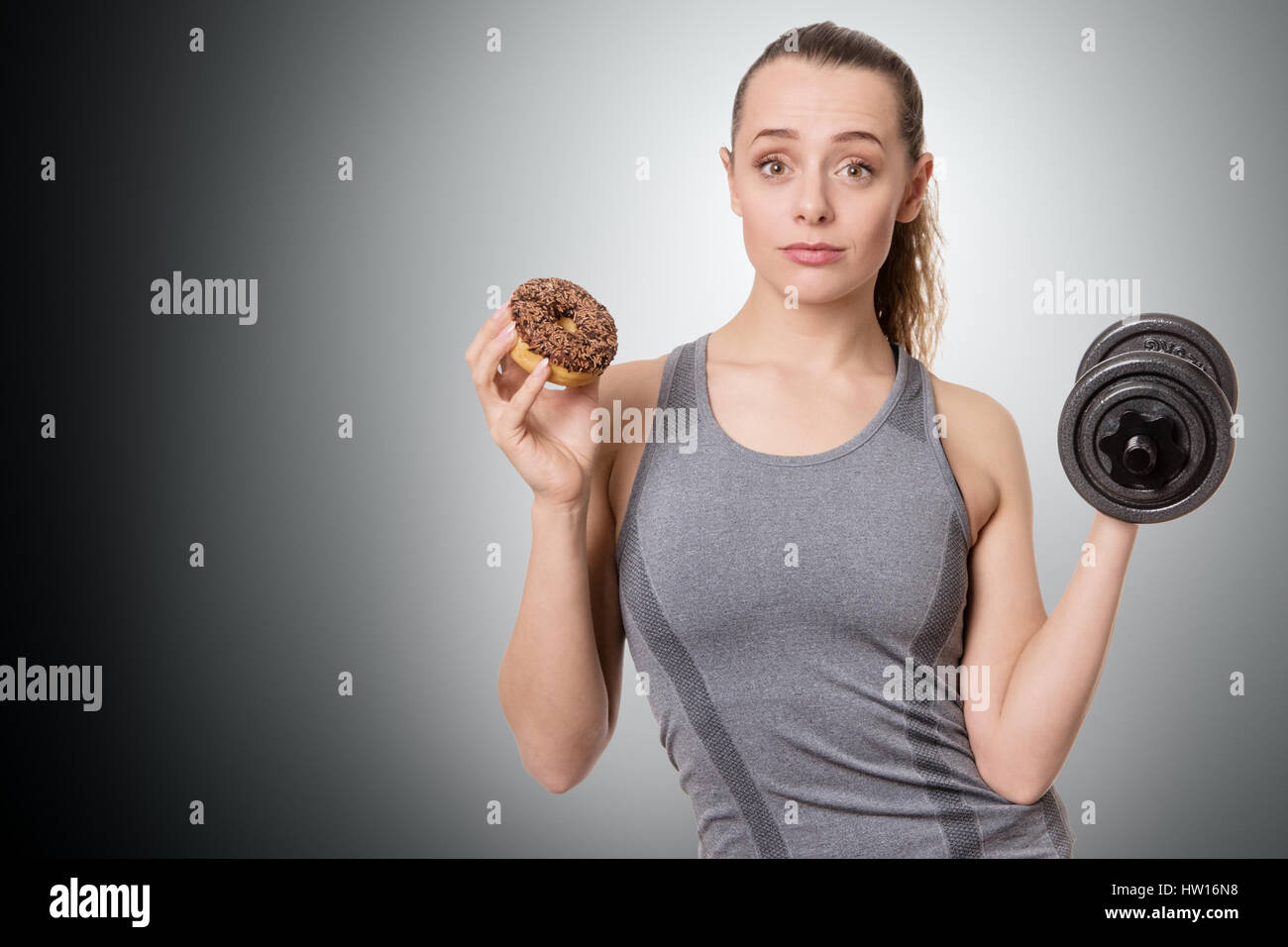 Work out eating junk food hi-res stock photography and images - Alamy