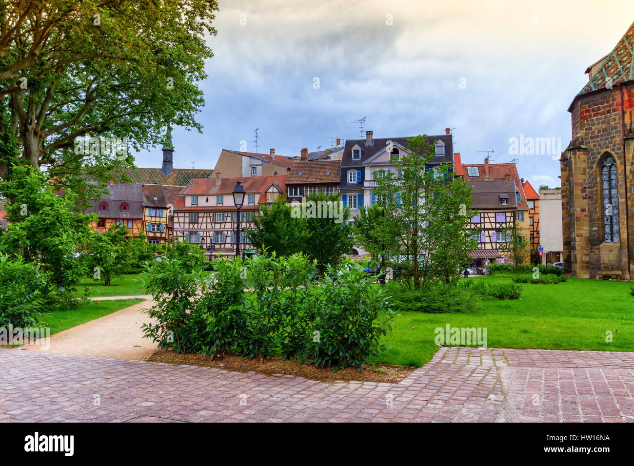Famous traditional colorful houses in Colmar, Alsace, France Stock ...