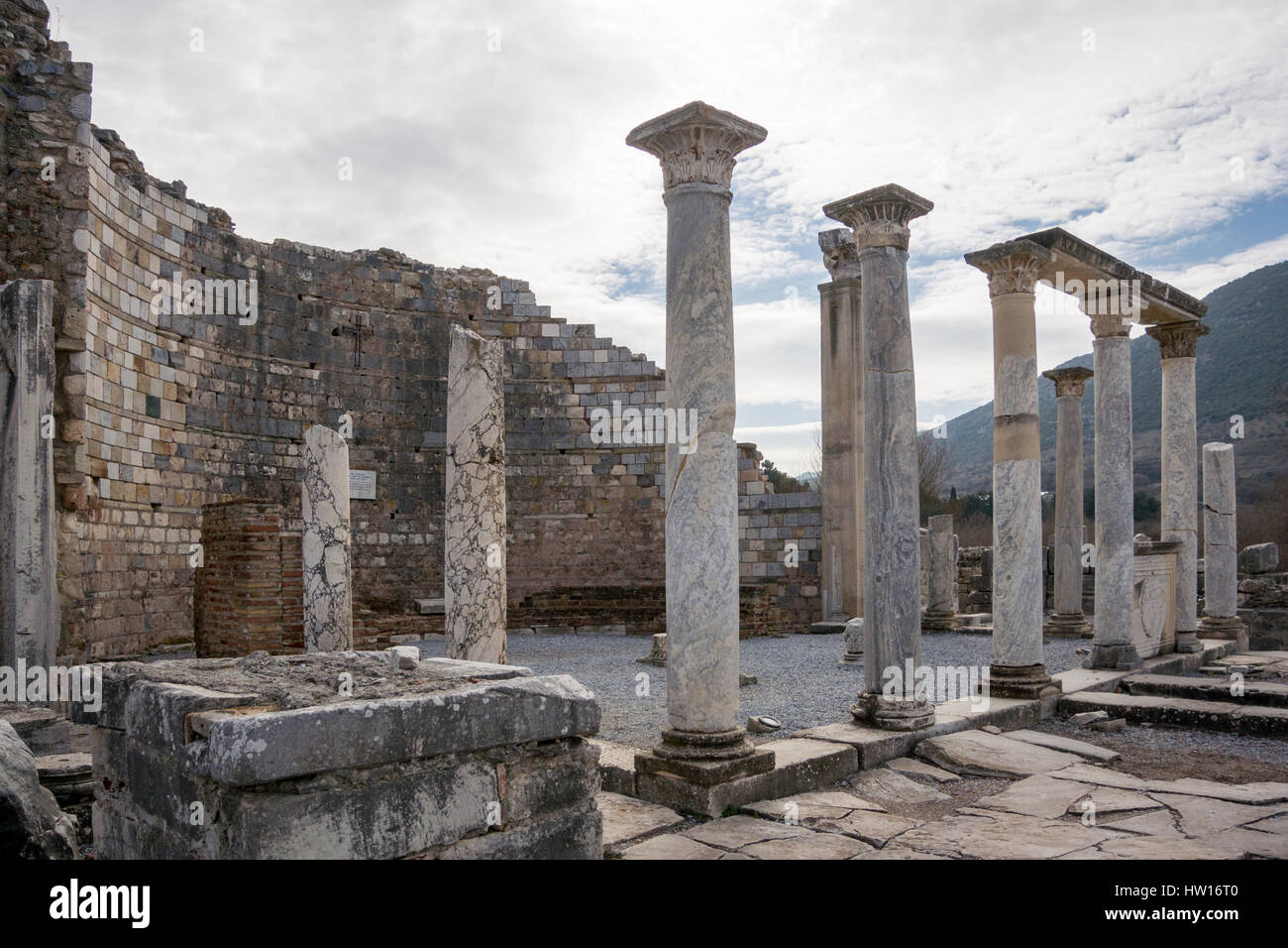 Altar of the Church of Mary in the ancient city of Ephesus in Selcuk ...