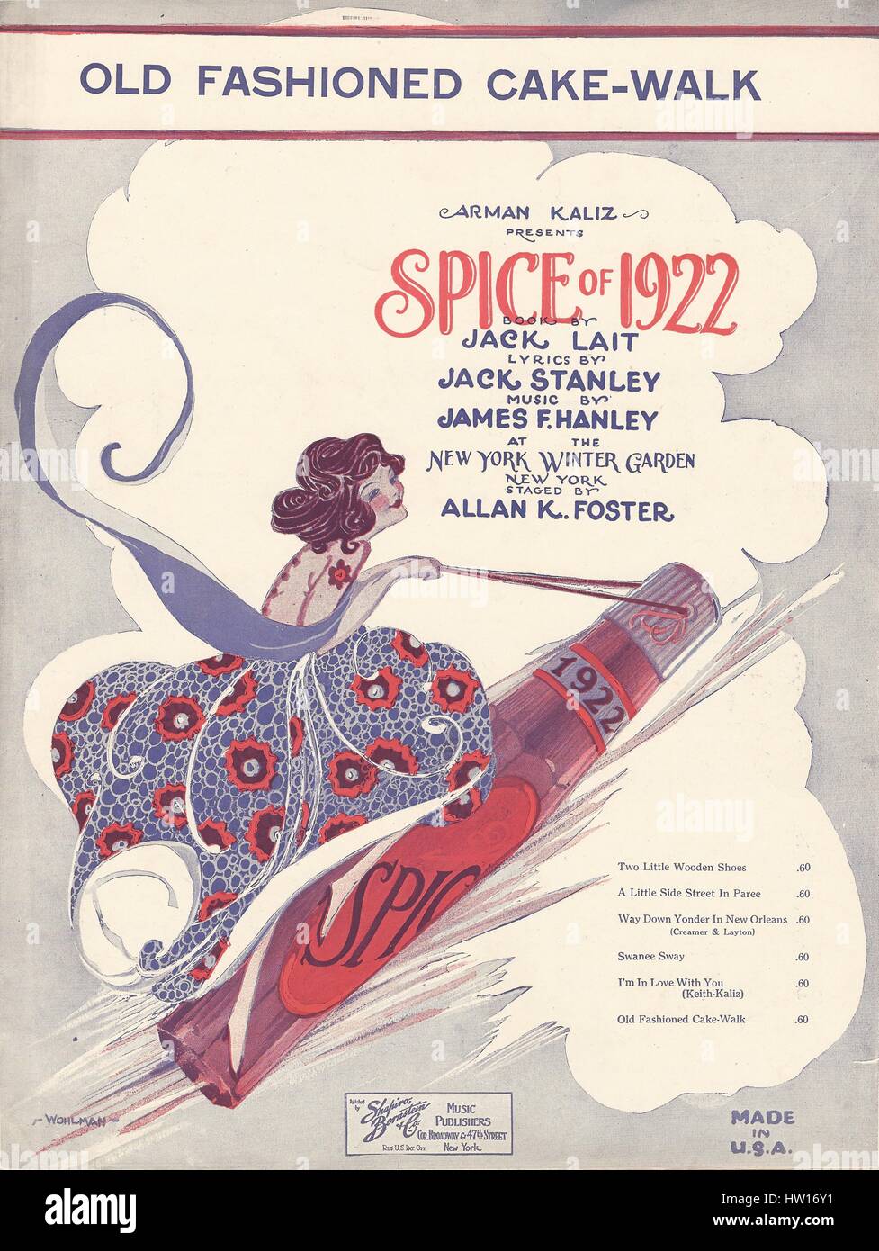 "Spice of 1922" 1922 Musical Sheet Music Cover Stock Photo - Alamy