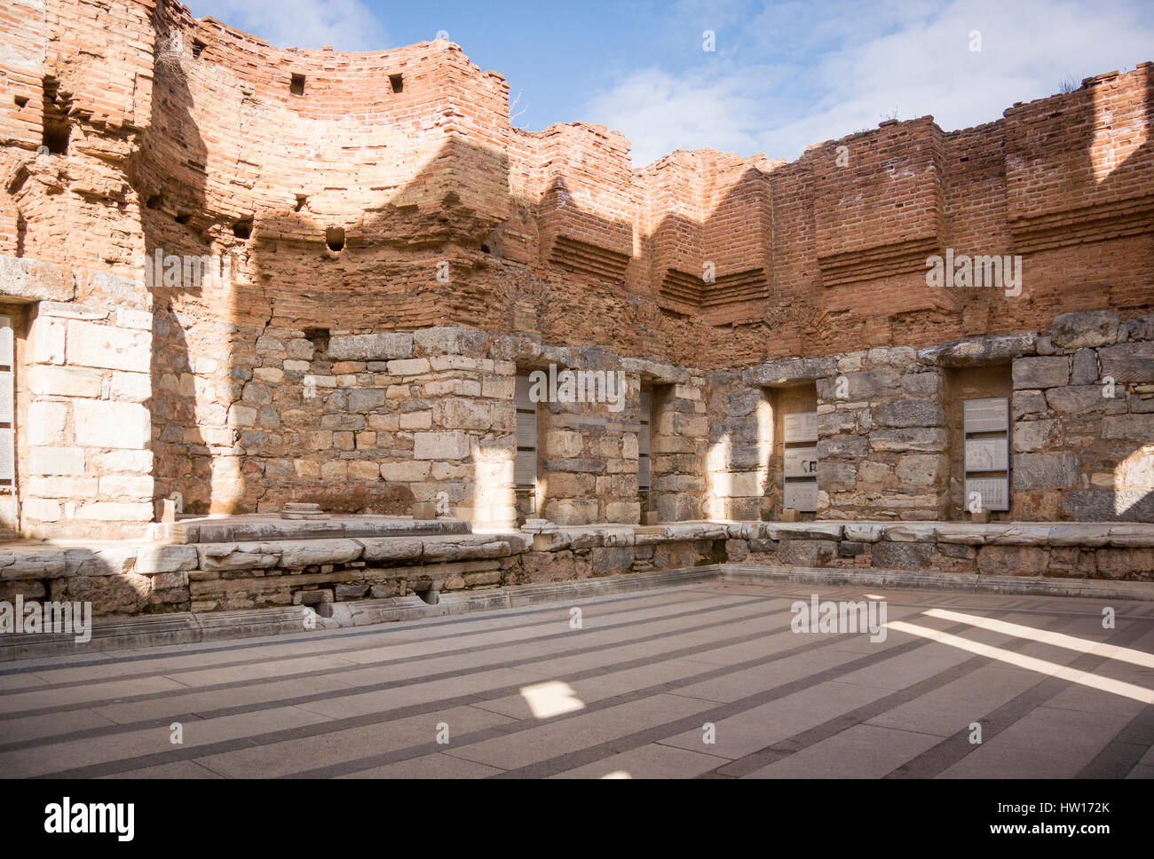 Interior of the Celsus library in the ancient city of Ephesus in Selcuk ...
