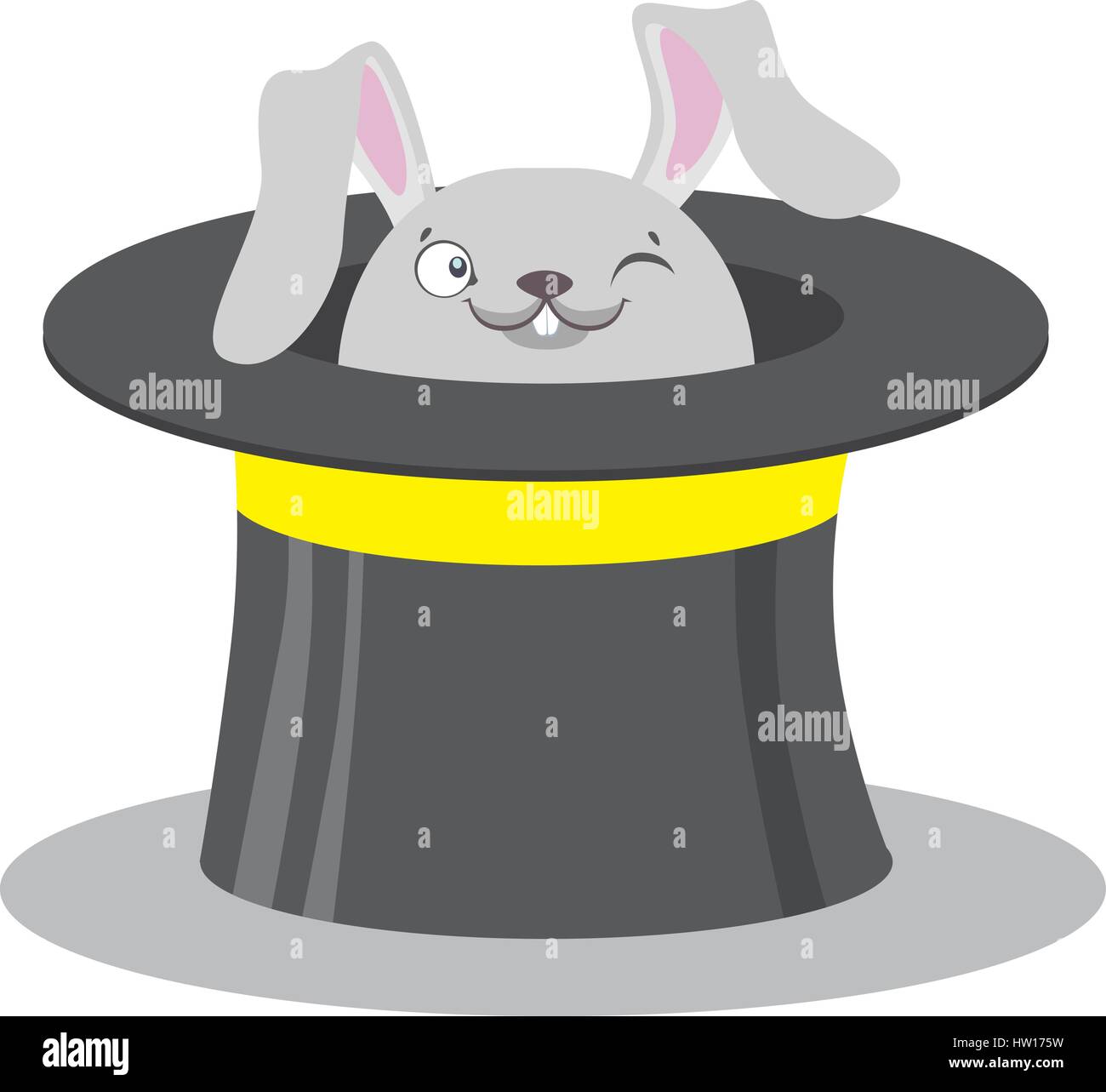 Circus Bunny in a hat for a circus show. Focus. Circus concept. Flat ...