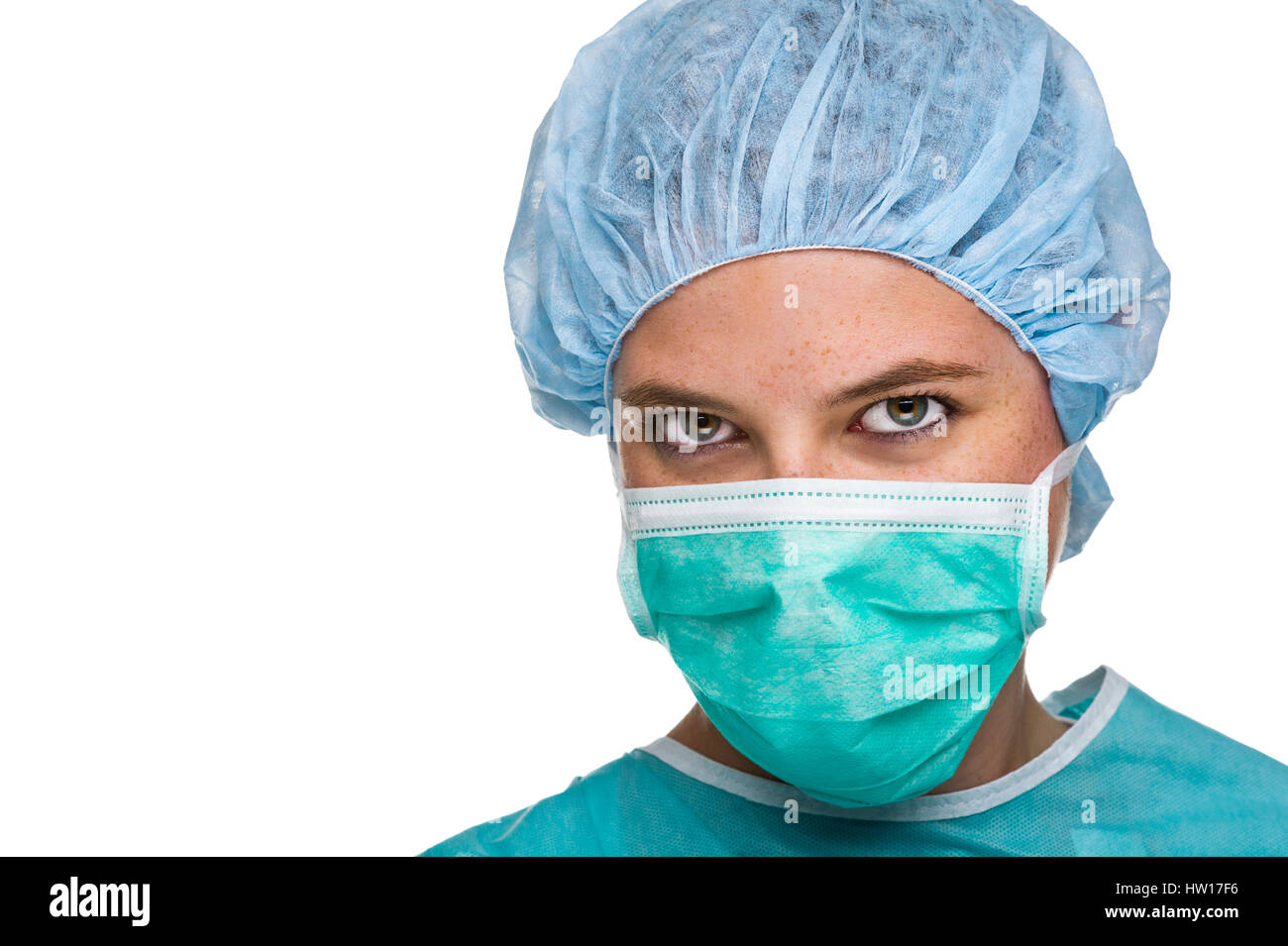 Doctor with clothes OP, ƒrztin mit OP Kleidung Stock Photo - Alamy