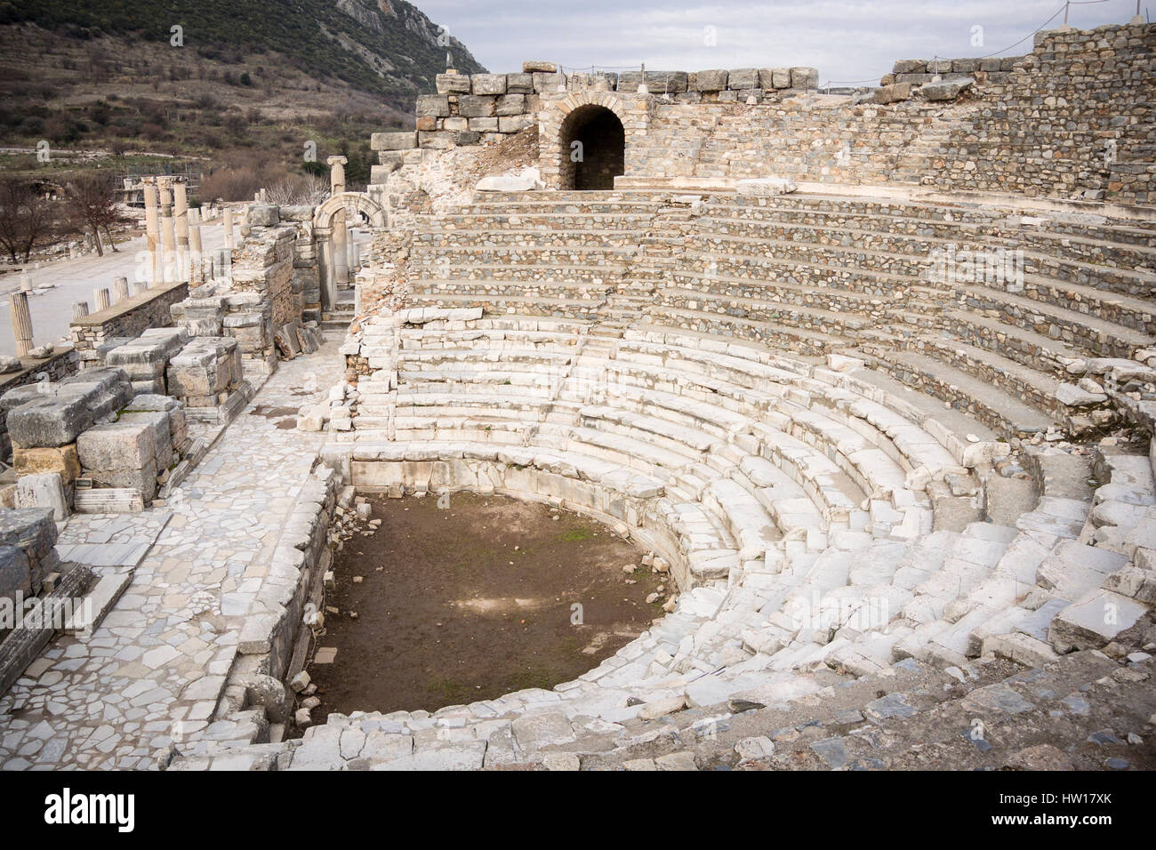 Odeon ampitheatre in the ancient city of Ephesus, Selcuk, Turkey Stock ...