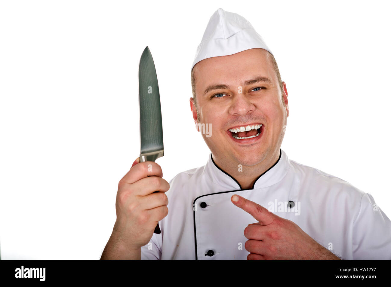 Cook at the work, Koch bei der Arbeit Stock Photo - Alamy