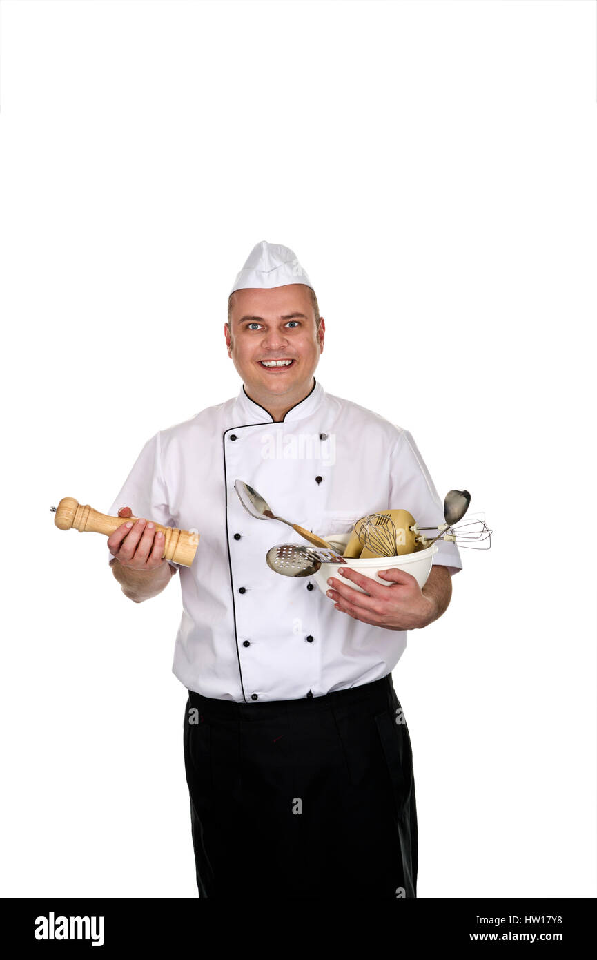 Cook at the work, Koch bei der Arbeit Stock Photo - Alamy