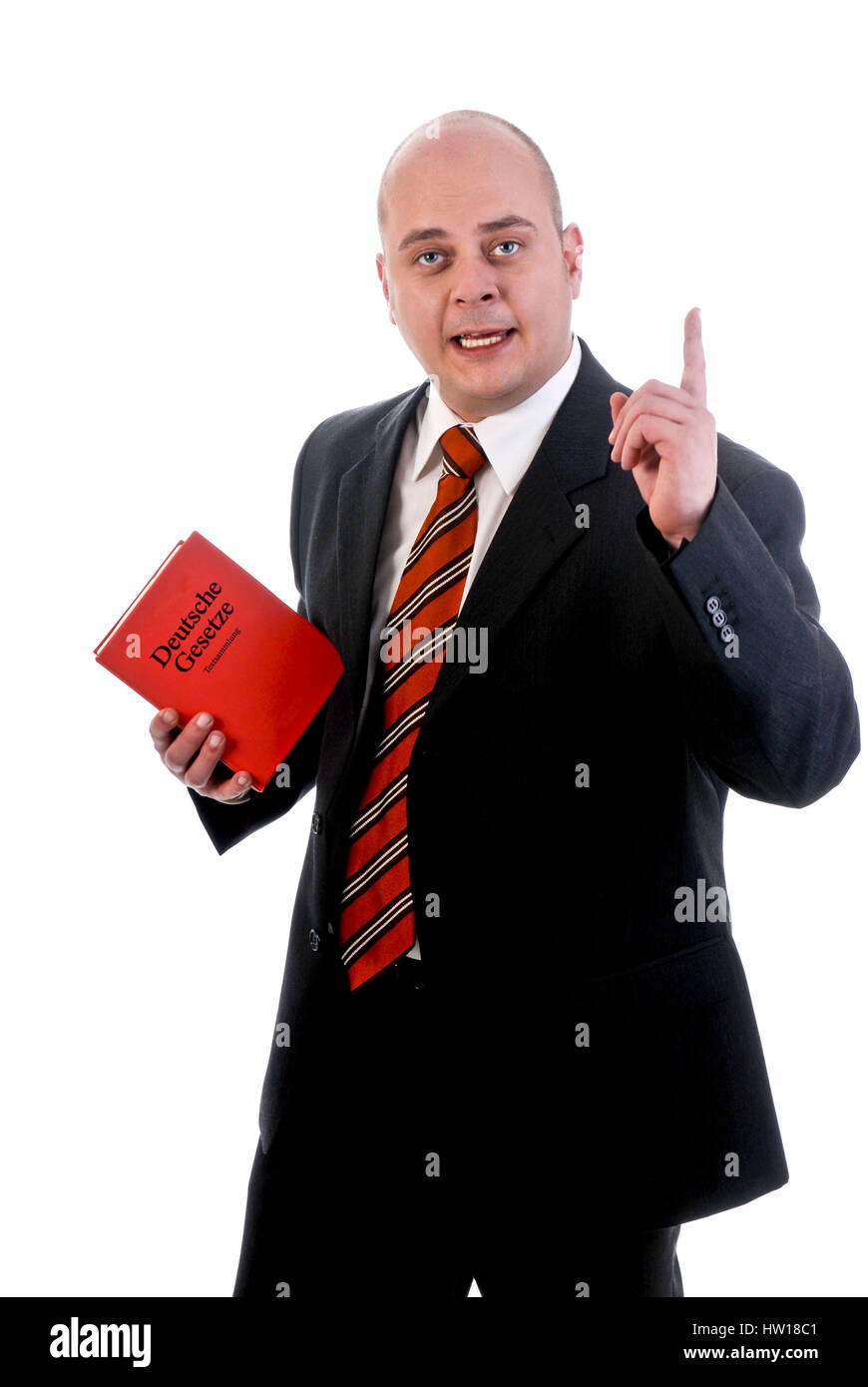 Lawyer with code, Anwalt mit Gesetzbuch Stock Photo - Alamy