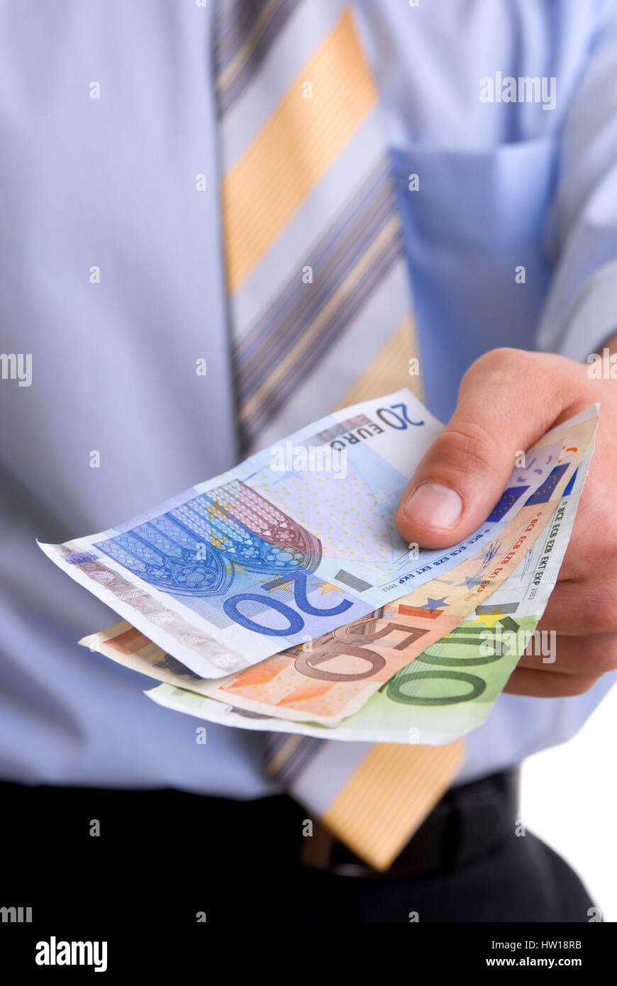 Bank notes in the hand , Banknoten in der Hand Stock Photo - Alamy