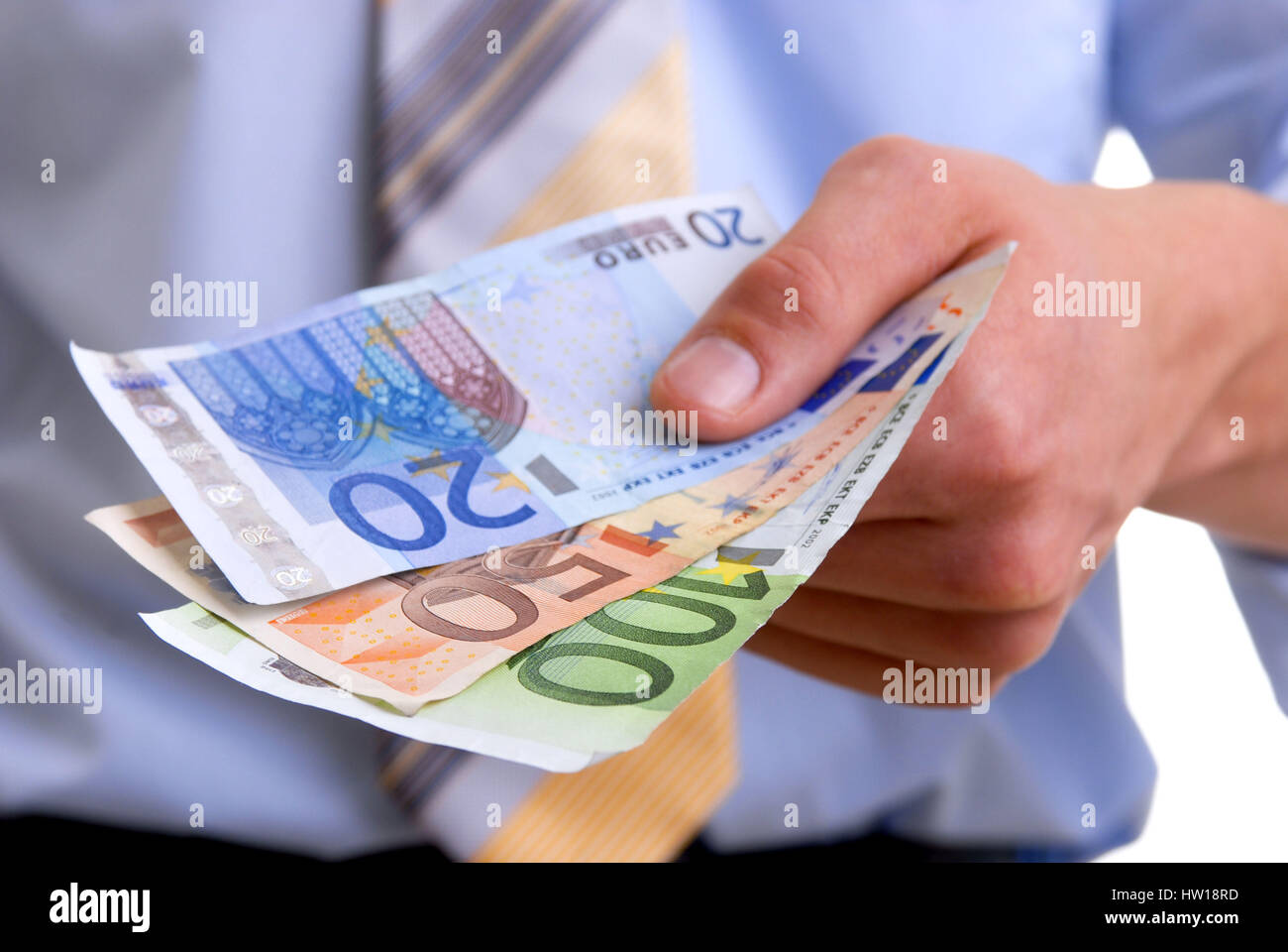 Bank notes in the hand , Banknoten in der Hand Stock Photo - Alamy
