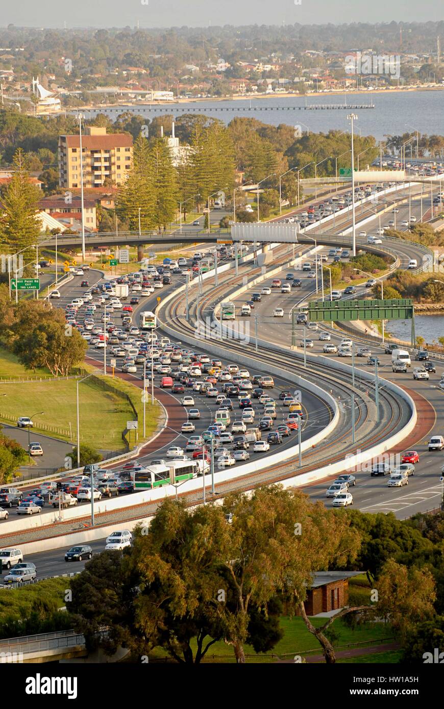 Rush hour in Perth, Rushhour in Perth Stock Photo - Alamy