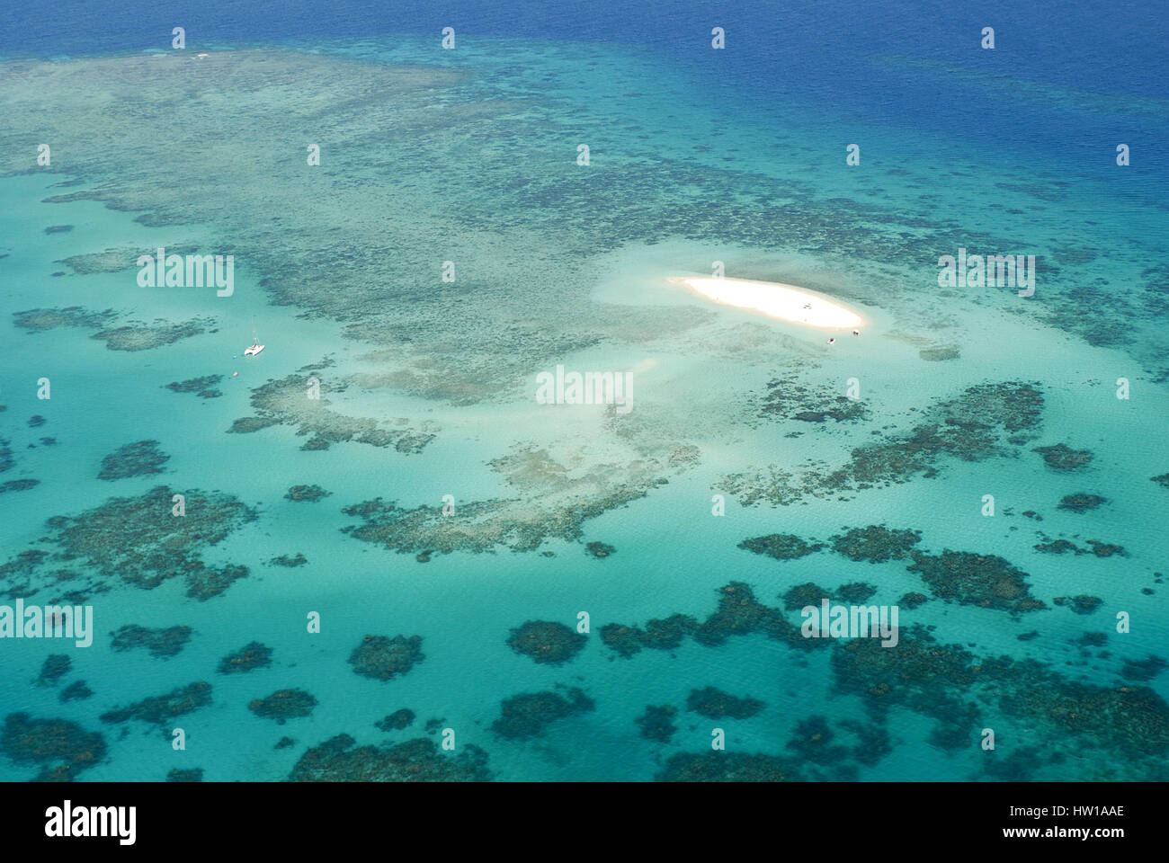 Great Barrier Reef from above, Great Barrier Reef von oben Stock Photo ...