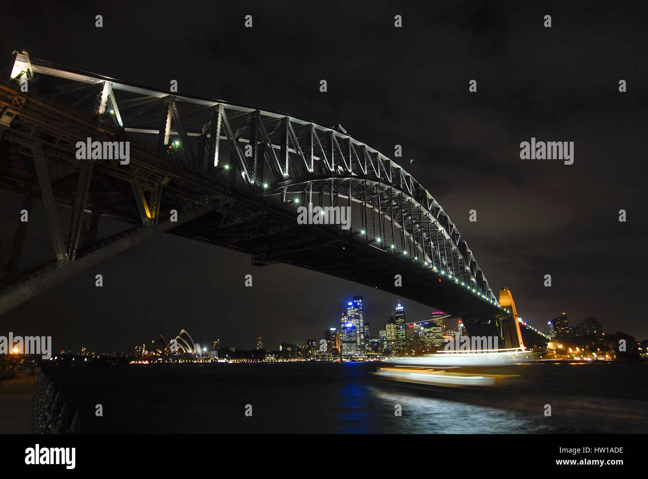 Harbour bridge in Sydney at night, Australia, Harbour Bridge in Sydney ...