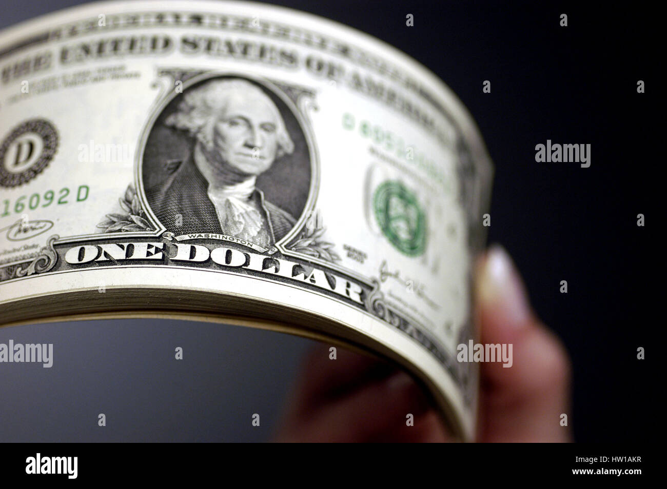 Dollar notes in the hand, Dollarscheine in der Hand Stock Photo - Alamy