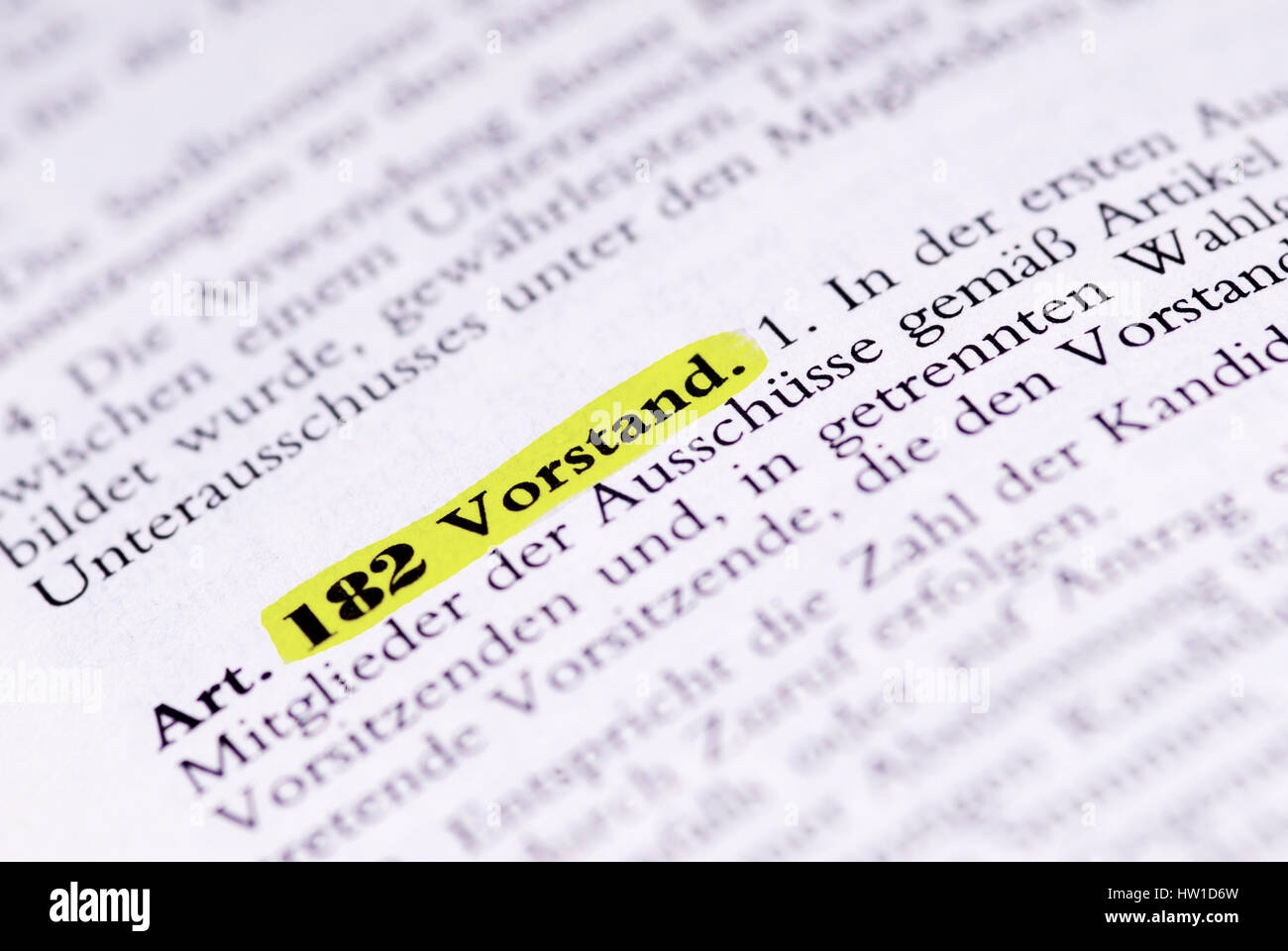 Legal text article. 182 boards of directors, Gesetzestext Art. 182 ...