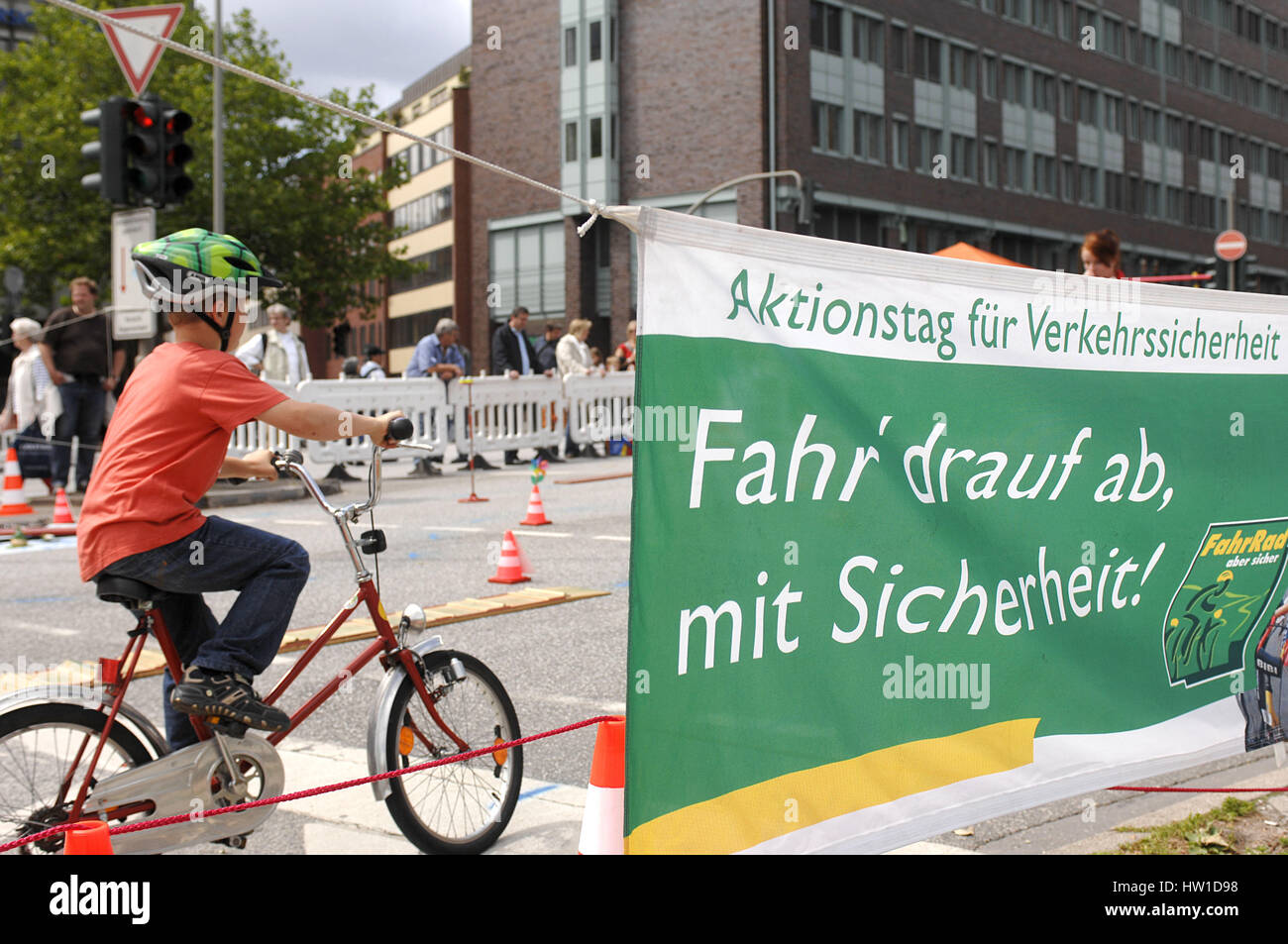 Bicycle security training, Fahrradsicherheitstraining Stock Photo - Alamy