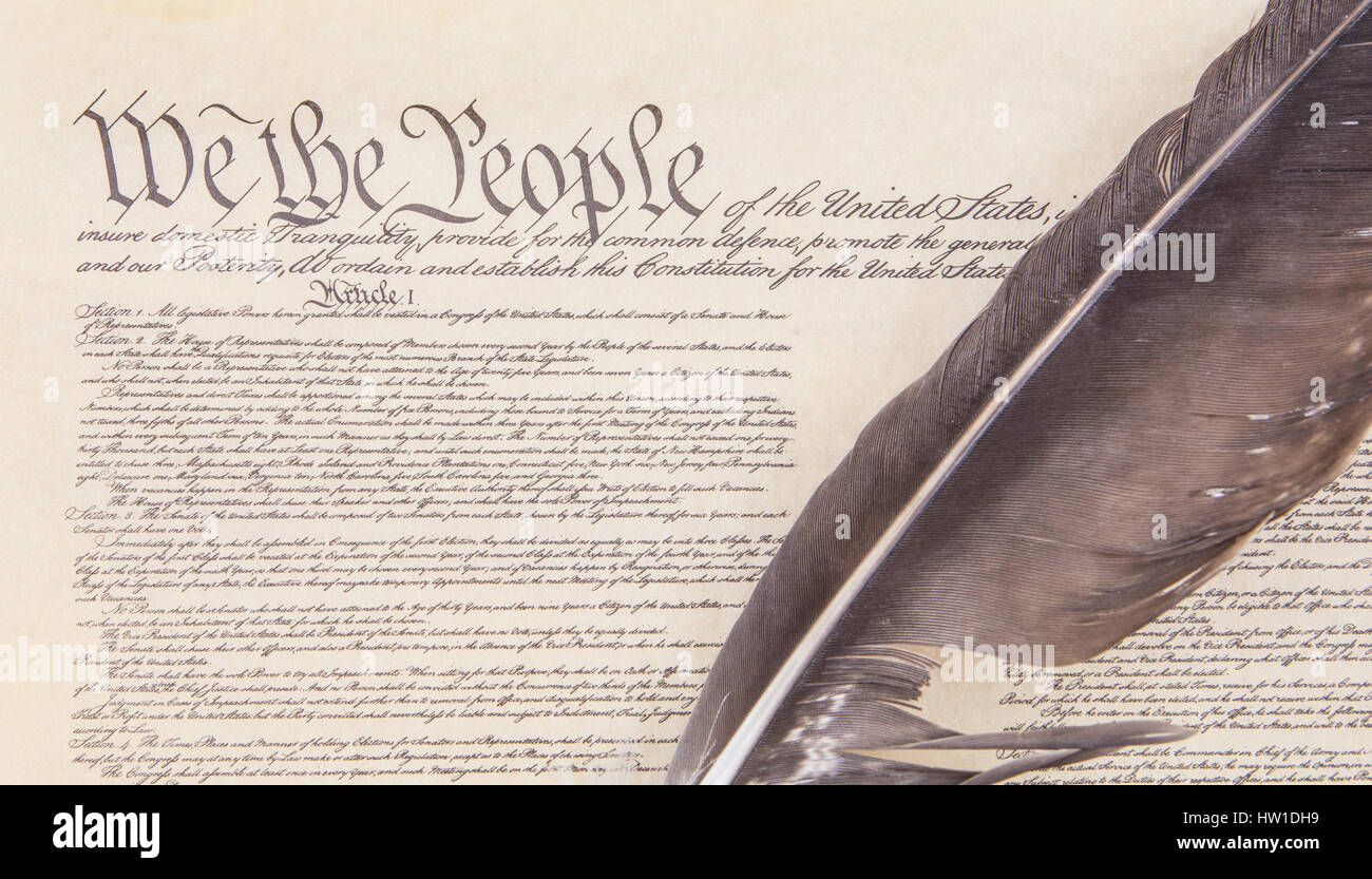 Close crop of the preamble to the United State's Constitution with an ...