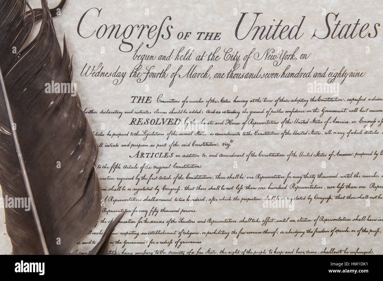 Bill of Rights with feather pen Stock Photo - Alamy