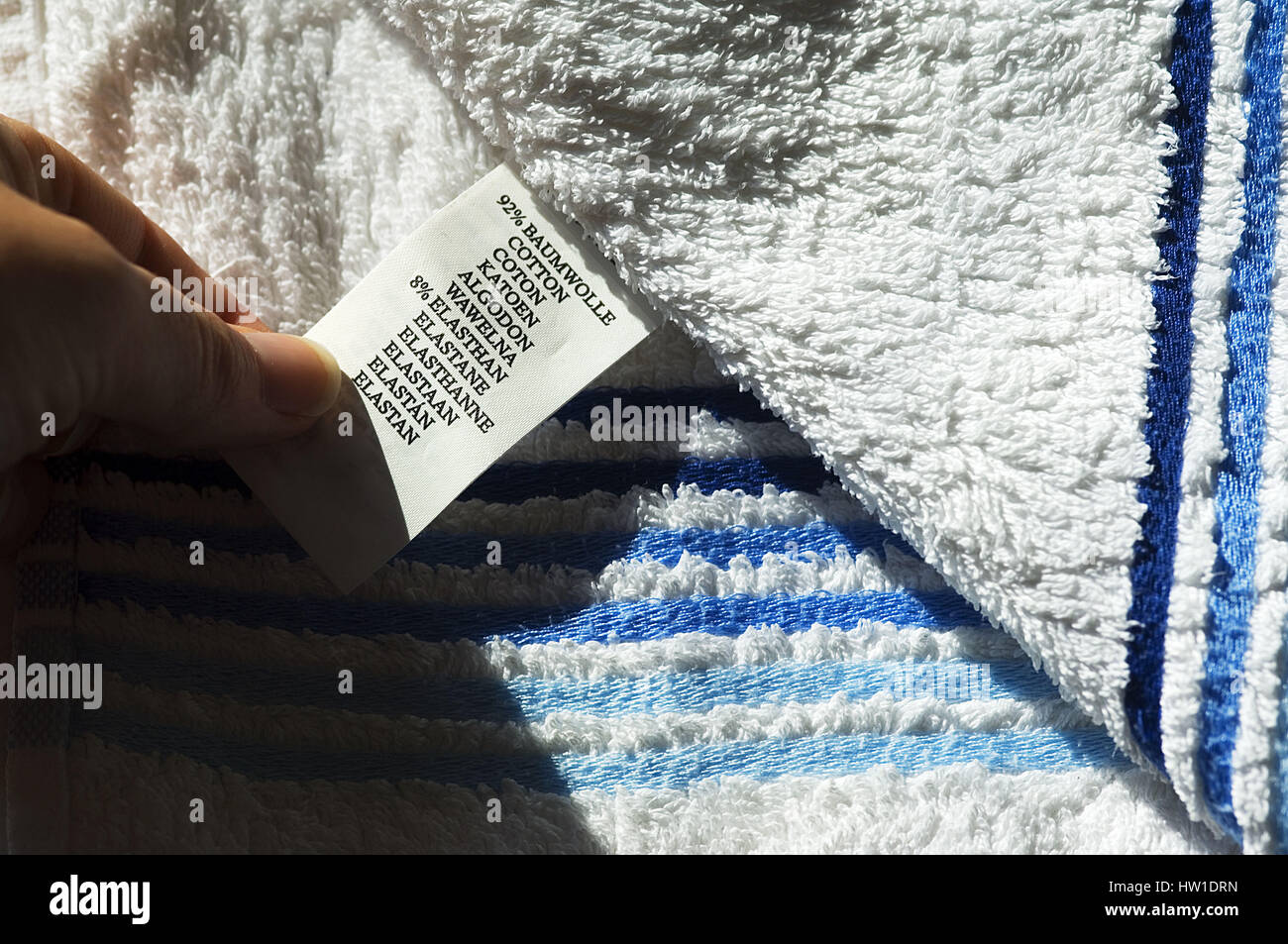 Bath towel label hi-res stock photography and images - Alamy