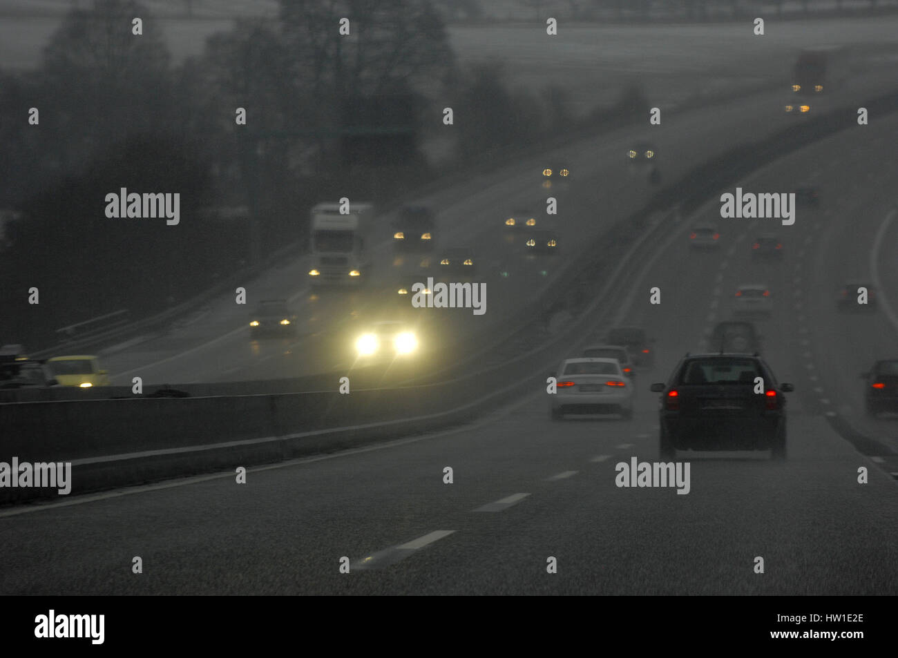 High beam headlights, Fernlicht Stock Photo - Alamy