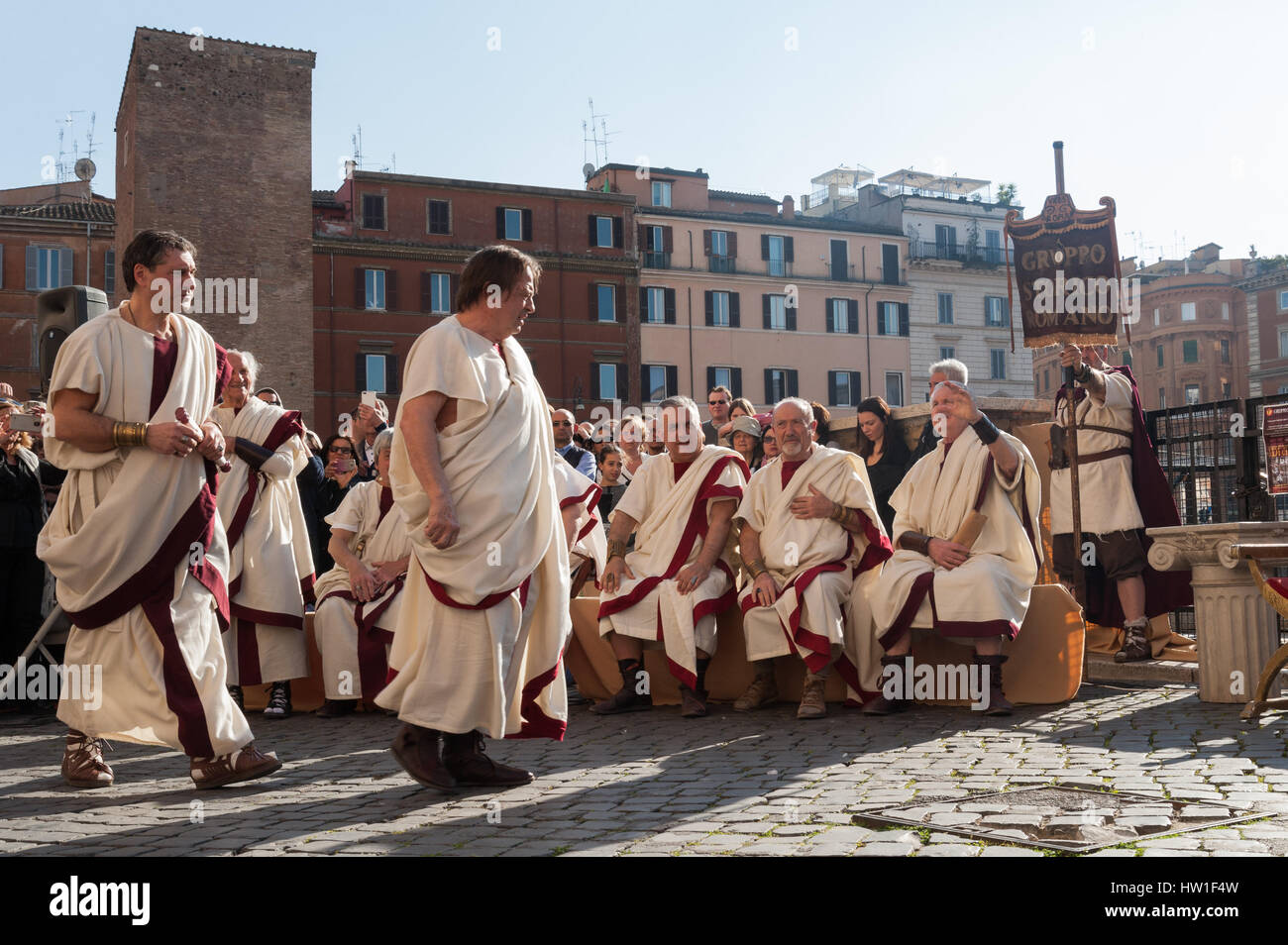 Rome, Italy. 15th Mar, 2017. Opposite the place where Julius Caesar was ...