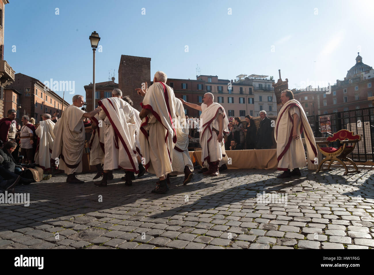 Rome, Italy. 15th Mar, 2017. Opposite the place where Julius Caesar was ...
