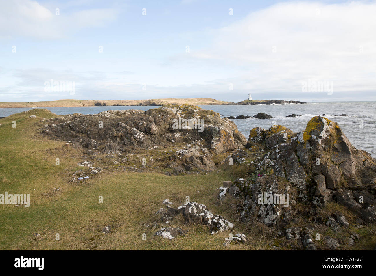 A view across the rocks to the sea in Elie, Scotland Stock Photo - Alamy