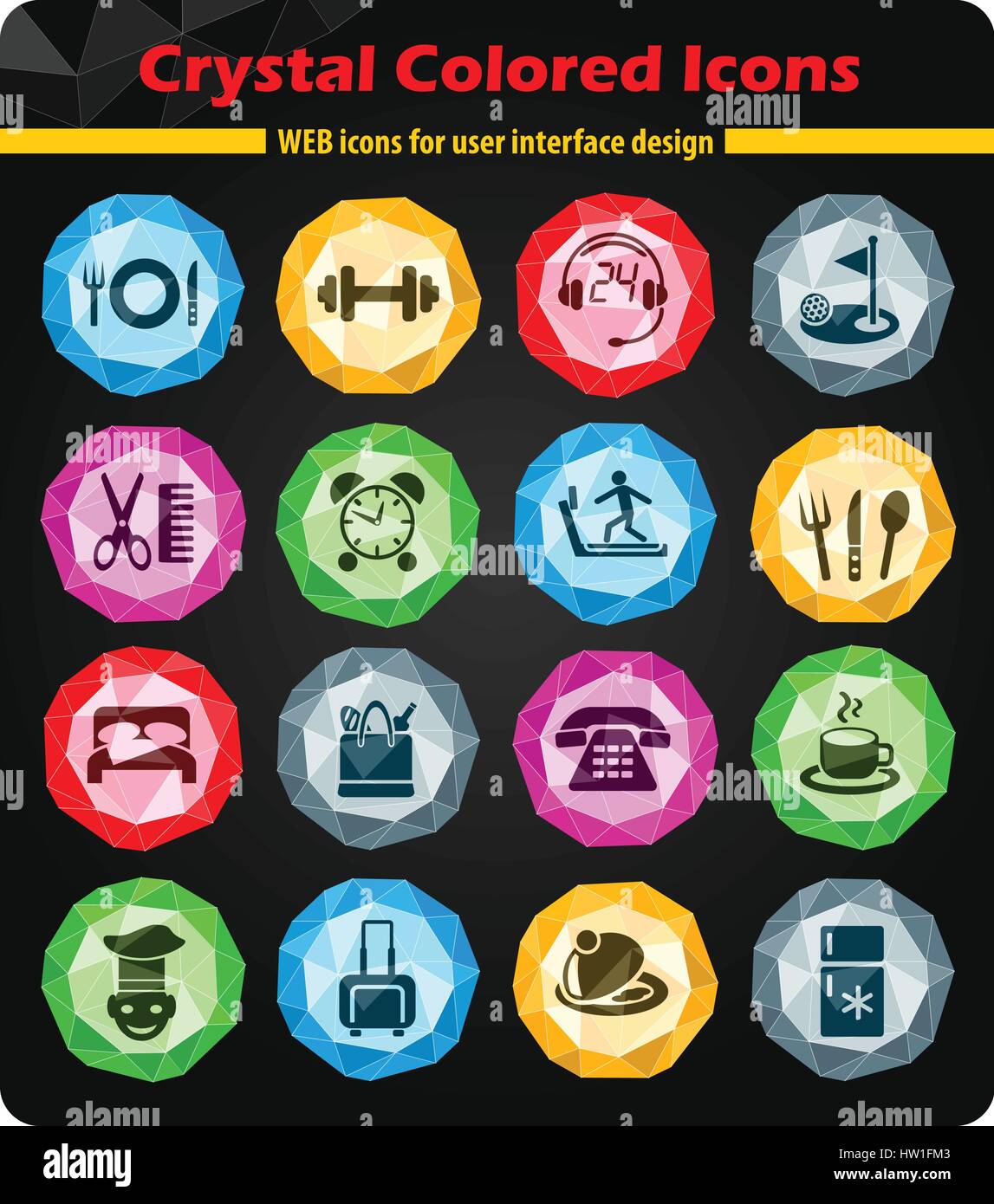 hotel service web icons for user interface design Stock Vector Image ...