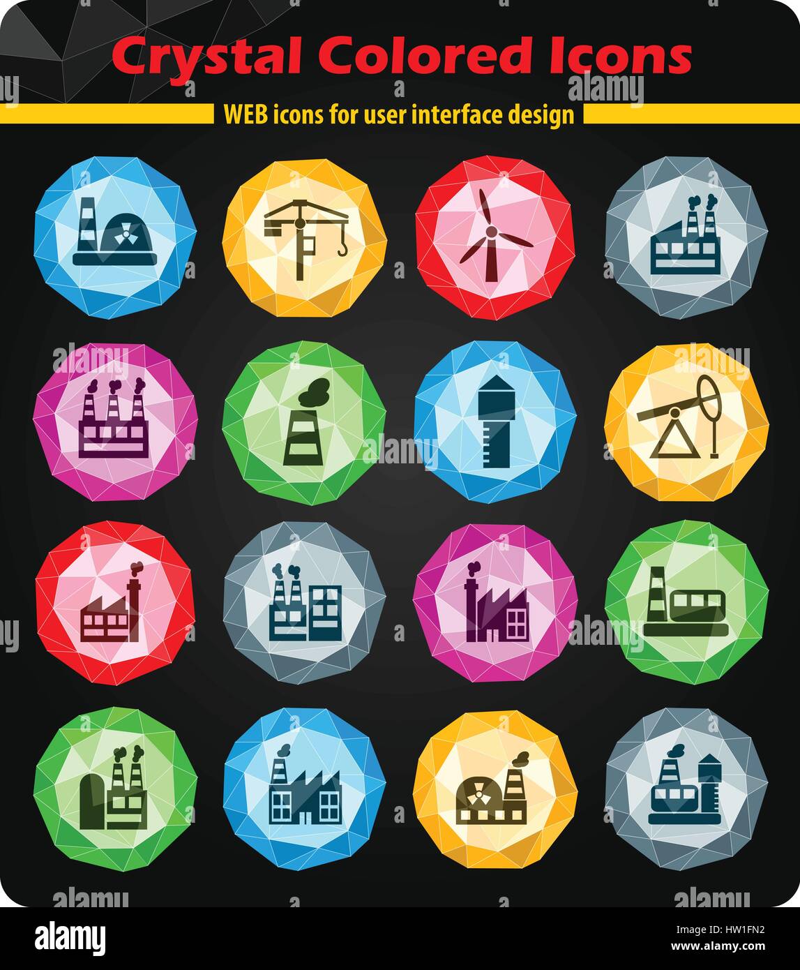 industrial building web icons for user interface design Stock Vector ...