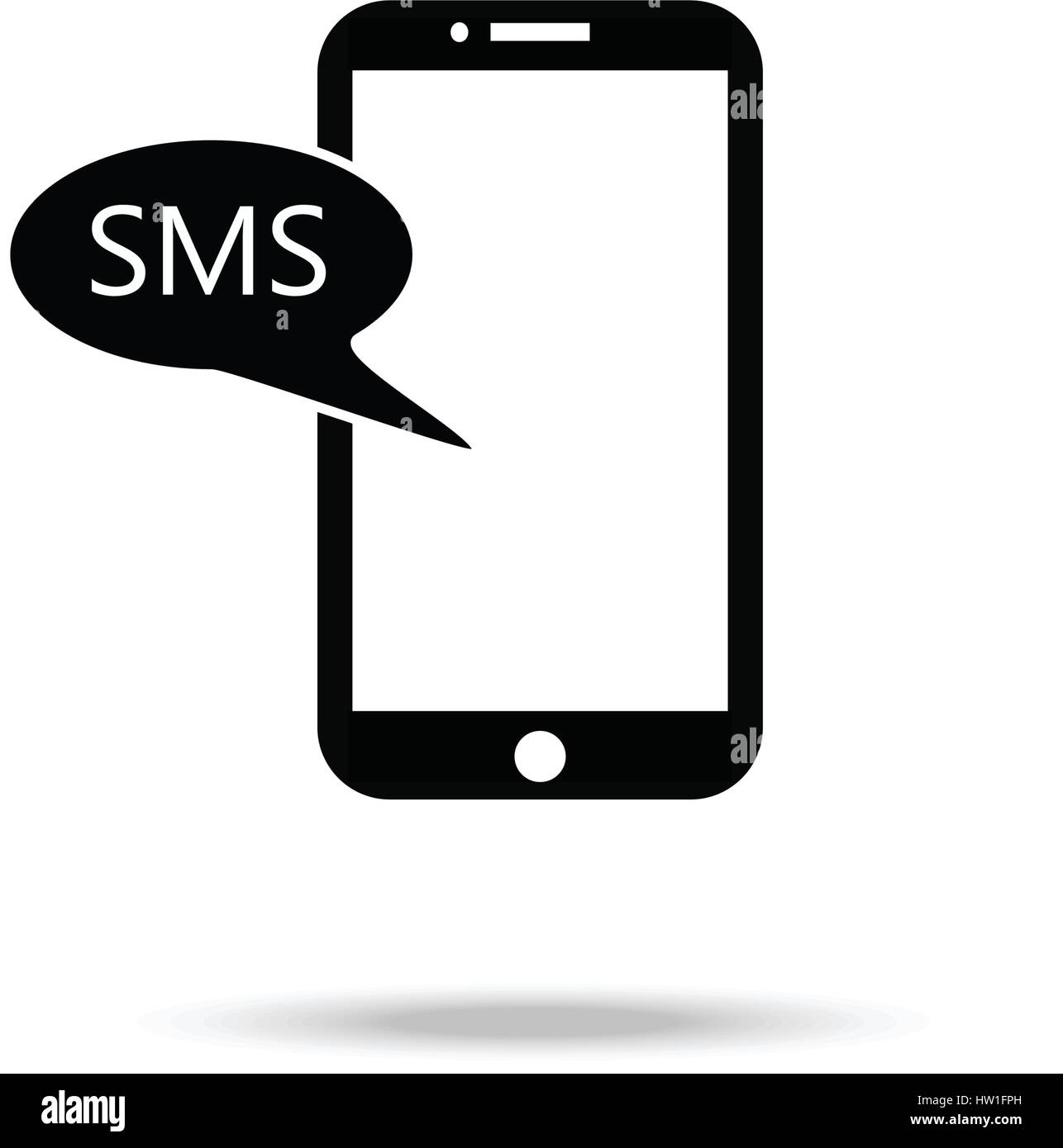 Mobile chat white flat Stock Vector Images - Alamy