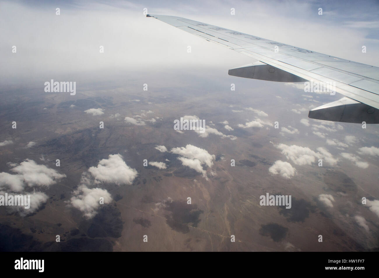 Aerial view of clouds and airplane wing China Stock Photo - Alamy