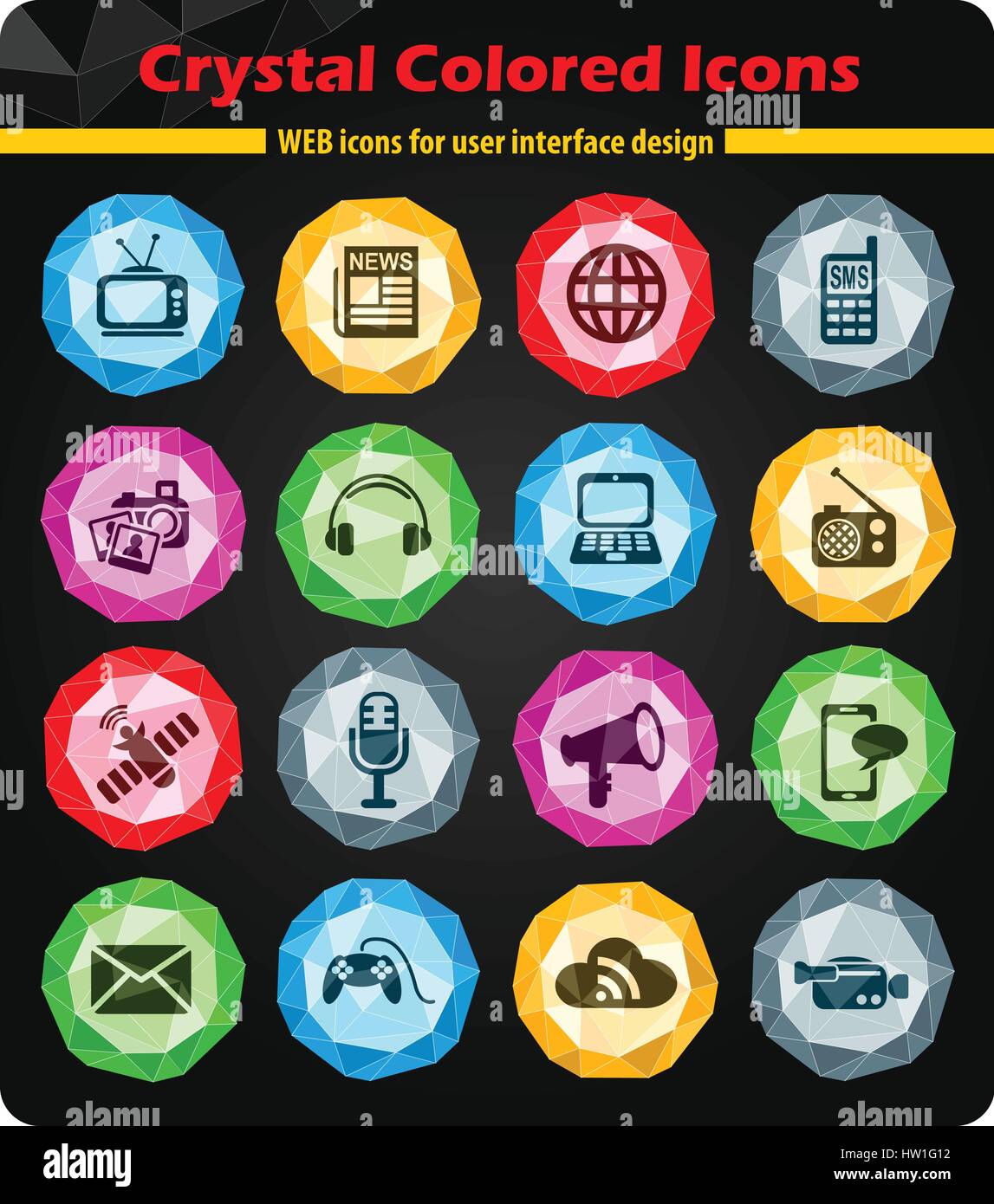 media icons web icons for user interface design Stock Vector Image ...