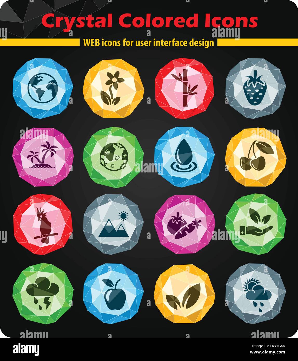 nature web icons for user interface design Stock Vector Image & Art - Alamy