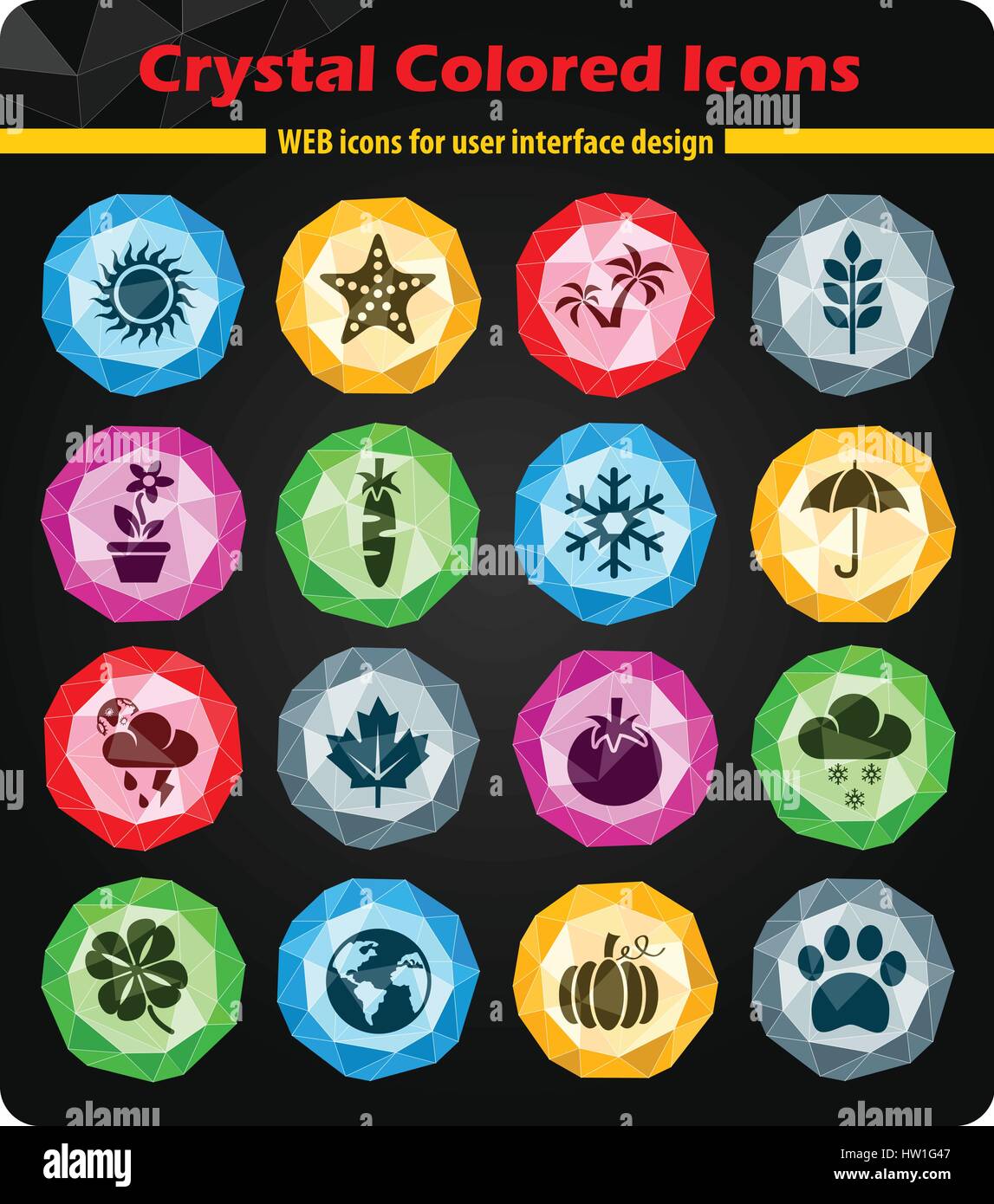 nature web icons for user interface design Stock Vector Image & Art - Alamy