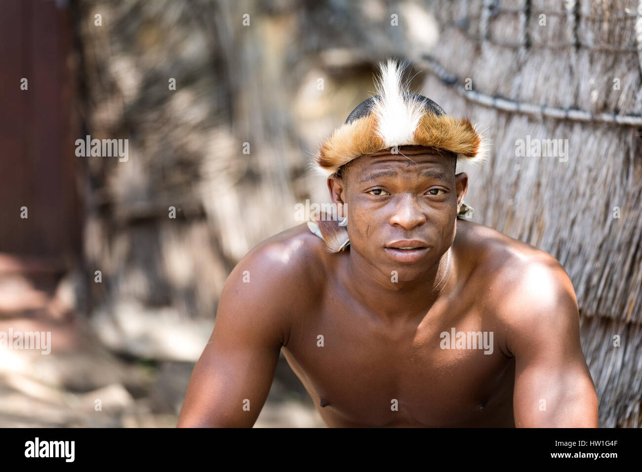Lesedi Cultural Village, SOUTH AFRICA - 4 November 2016: Portrait of a ...