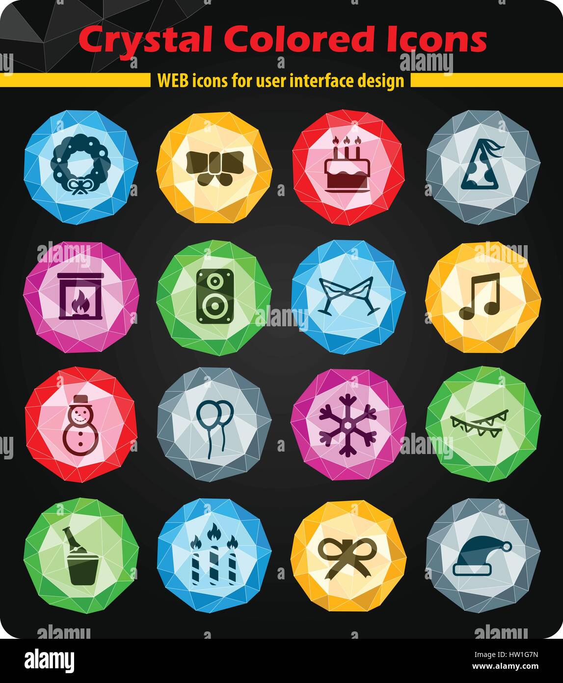 New year simply symbols for web icons Stock Vector Image & Art - Alamy