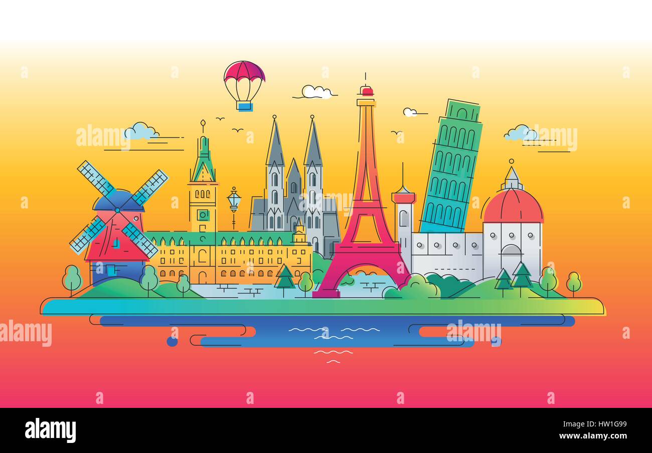 Heritage european landscape Stock Vector Images - Alamy