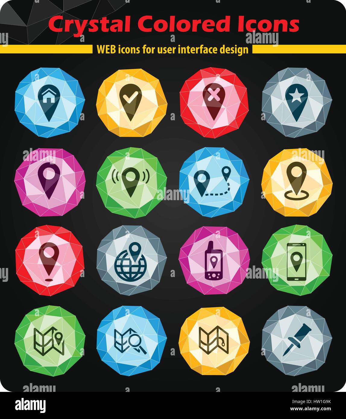 Pointer and maps simply vector icon set Stock Vector Image & Art - Alamy