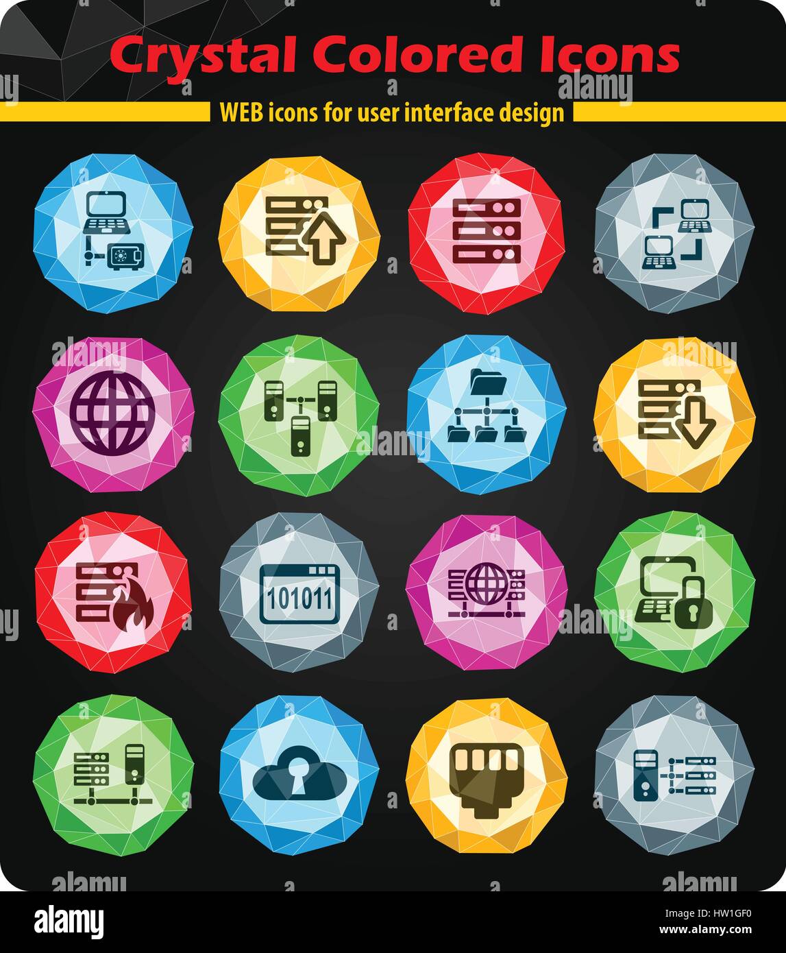 server web icons for user interface design Stock Vector Image & Art - Alamy