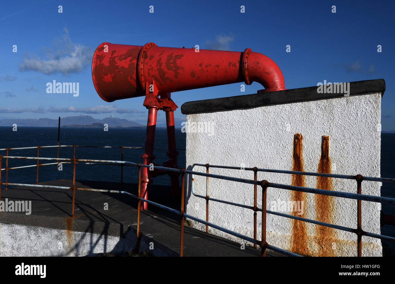foghorn at ardnamurchan lighthouse;lochaber;scotland Stock Photo - Alamy
