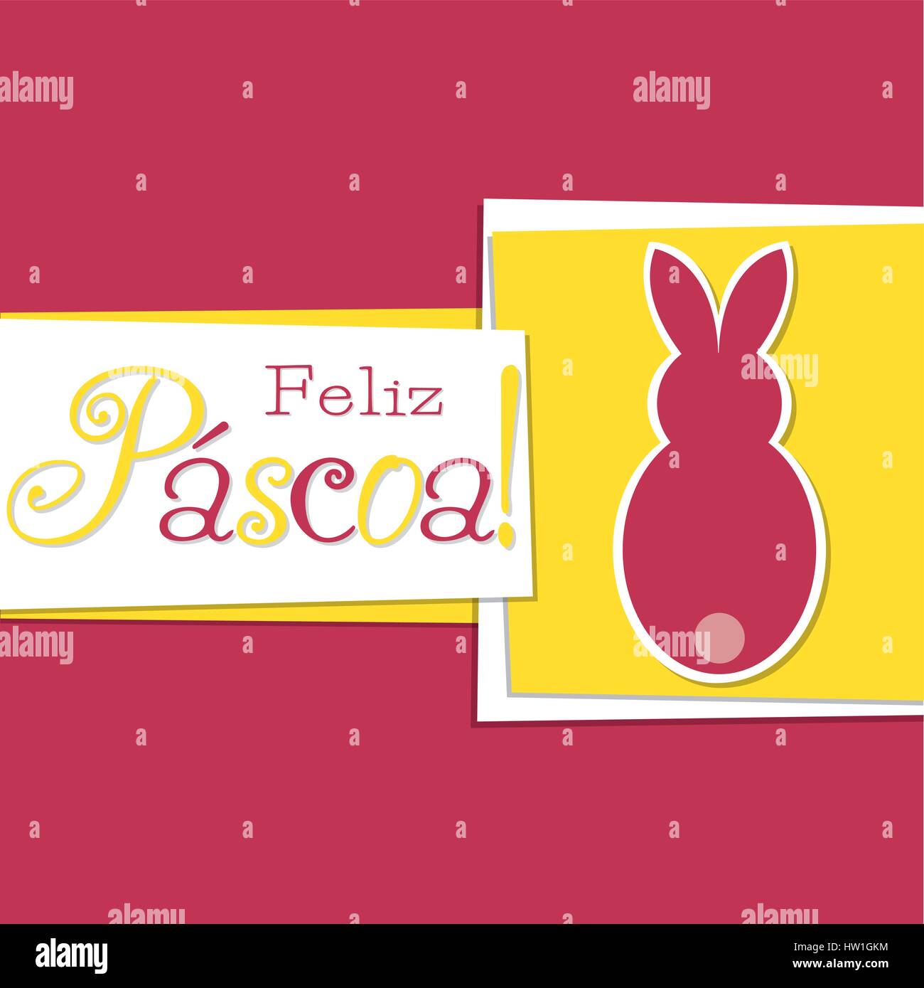 Funky Easter bunny card in vector format. Words translate to "Happy ...