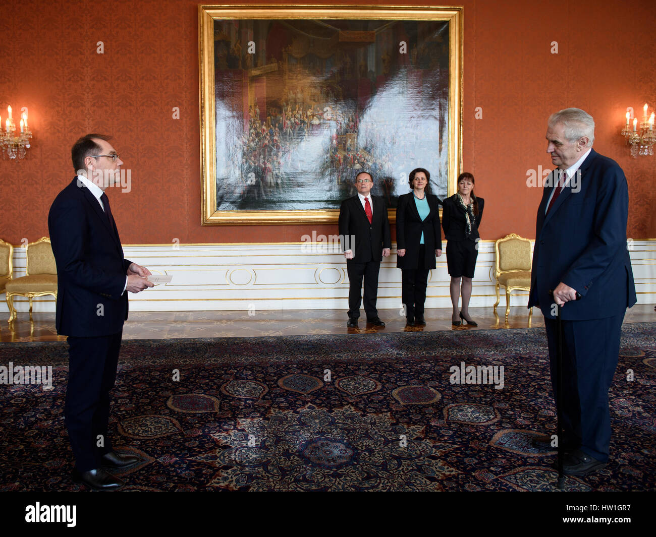 Roland Galharague, Milos Zeman Stock Photo - Alamy