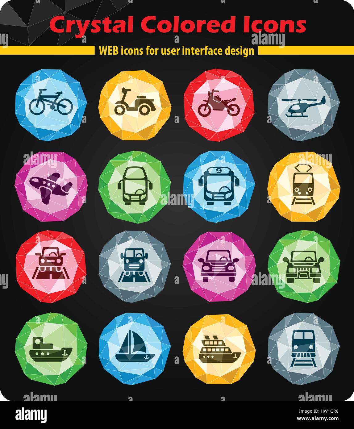 transport web icons for user interface design Stock Vector Image & Art ...