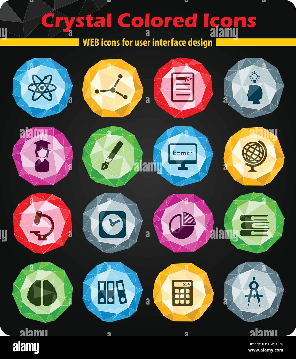 University simply icons for web and user interface Stock Vector Image ...