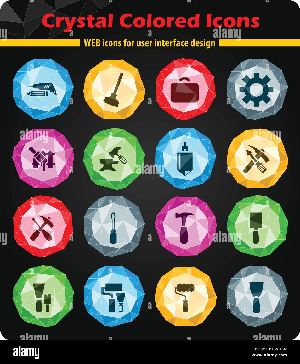 Work tools icon set for web sites and user interface Stock Vector Image ...
