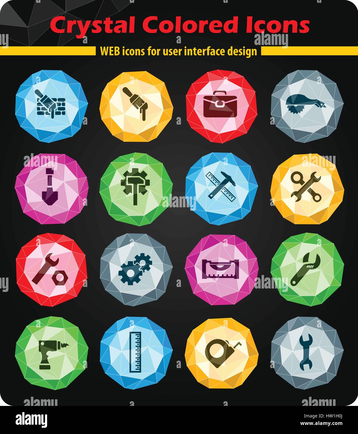 Work tools icon set for web sites and user interface Stock Vector Image ...