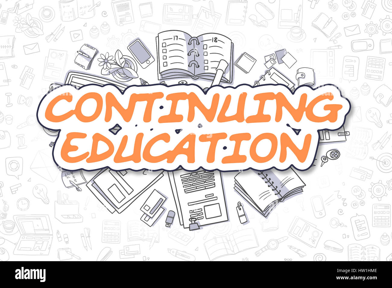 Continuing Education - Doodle Orange Word. Business Concept Stock Photo ...