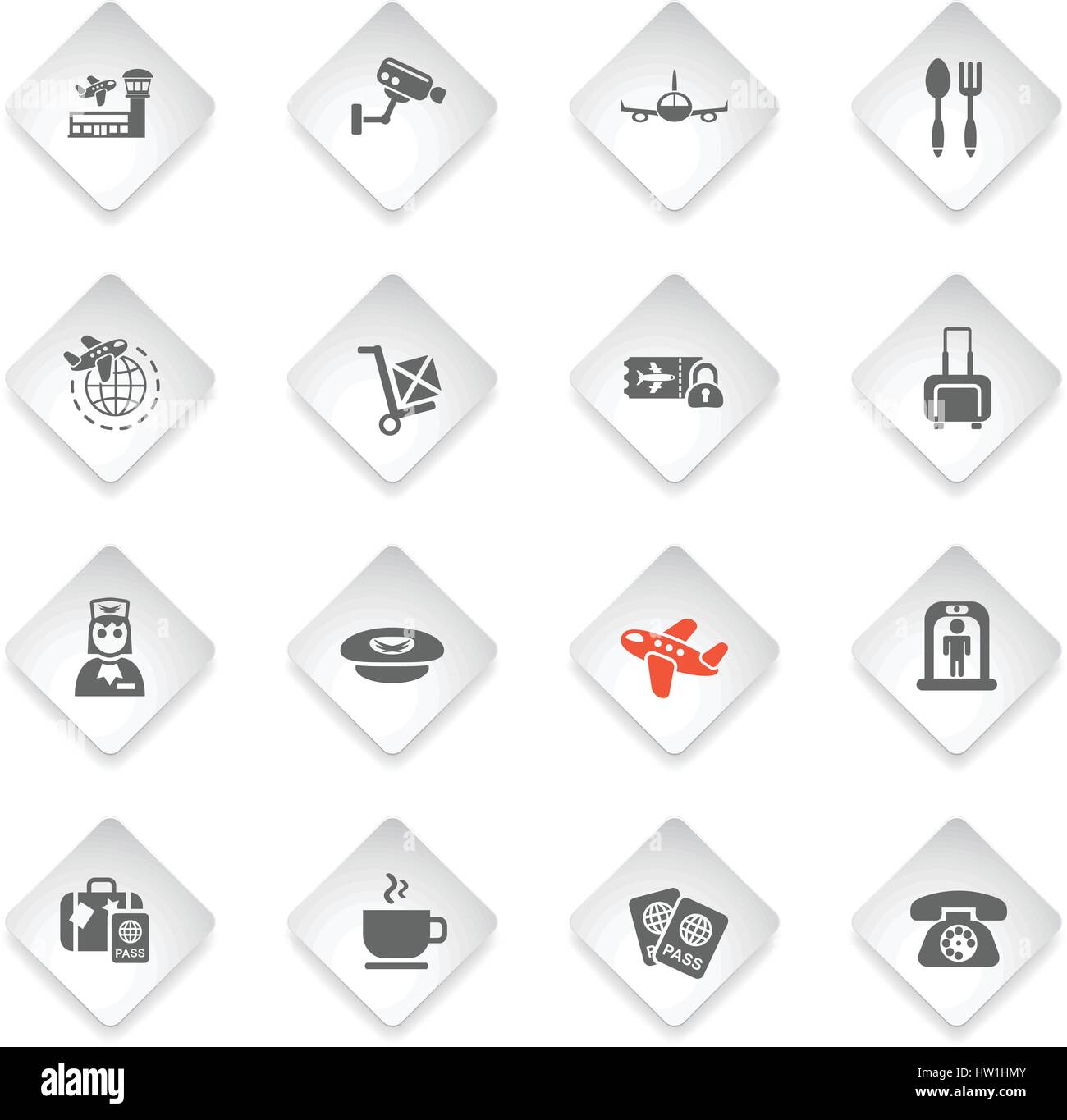 airport flat web icons for user interface design Stock Vector Image ...