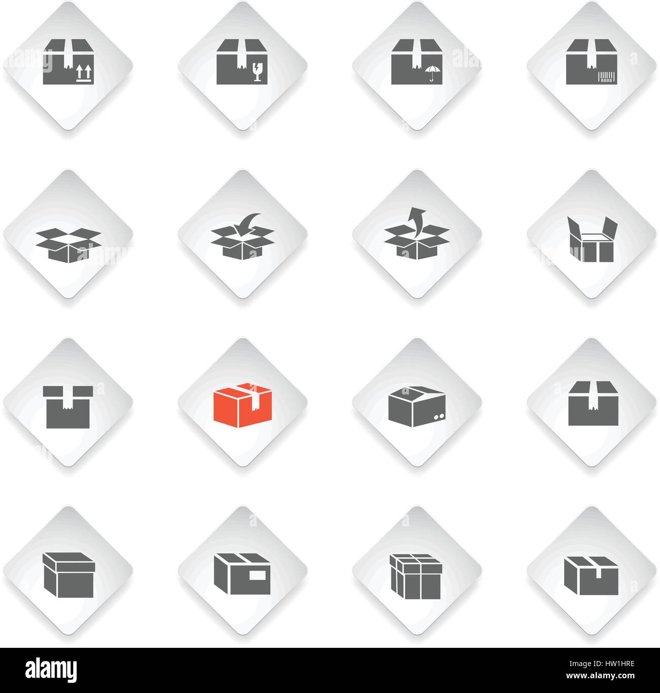 box flat web icons for user interface design Stock Vector Image & Art ...