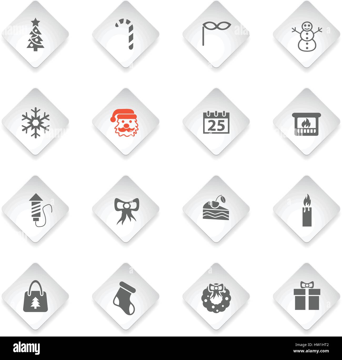 christmas flat web icons for user interface design Stock Vector Image ...